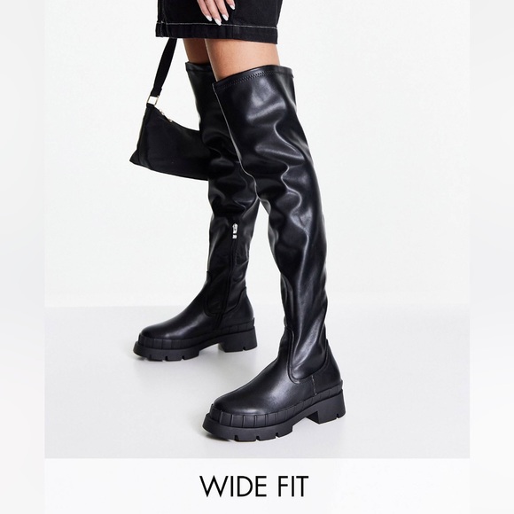 Raid London | Shoes | Raid Wide Fit Rooshi Over The Knee Stretch Boots ...